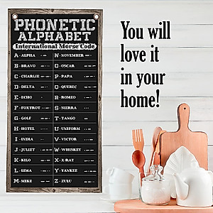 Phonetic Alphabet Morse Code - Educational Tool Wall Chart for Kids, Students and Adults, Military Alphabet Morse Code Chalkboard Style, 16x32 Canvas Wall Scroll Art Poster