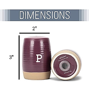 Nat & Jules Raw Bottom Deep Wine Red 3 x 2 Ceramic Salt and Pepper Shaker 2 Piece Set