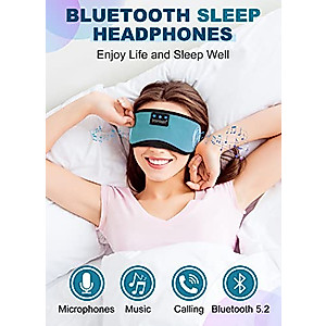 TOPOINT Sleep Headphones, Sleeping Headphones Bluetooth Sleep Mask with Bluetooth Headphones, Aid Sleep Light Blackout Sleeping Eye Mask Headphones for Sleeping Side Sleepers Women Girls Gifts