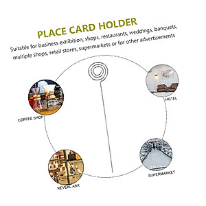 Kisangel 30pcs Prom Wedding Holder Name Ring Card Clips Bouquet Paper Holders Topper Photo Office Birthday Silver Clamp Decorative Picture Table Note Number Decor Accessories Pick Cake