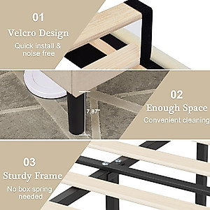VECELO Classic Upholstered Platform Bed Diamond Stitched Cloth Panel Headboard/Mattress Foundation/Easy Assembly/Strong Slat Support Twin,Beige