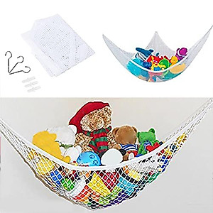 Toy Hammock, Stuffed Animal Hammock, Jumbo Toy Storage Hammock Toy Organizer Storage Net, Corner Plush Toys Net Holder (Size:140 * 100 * 100CM)