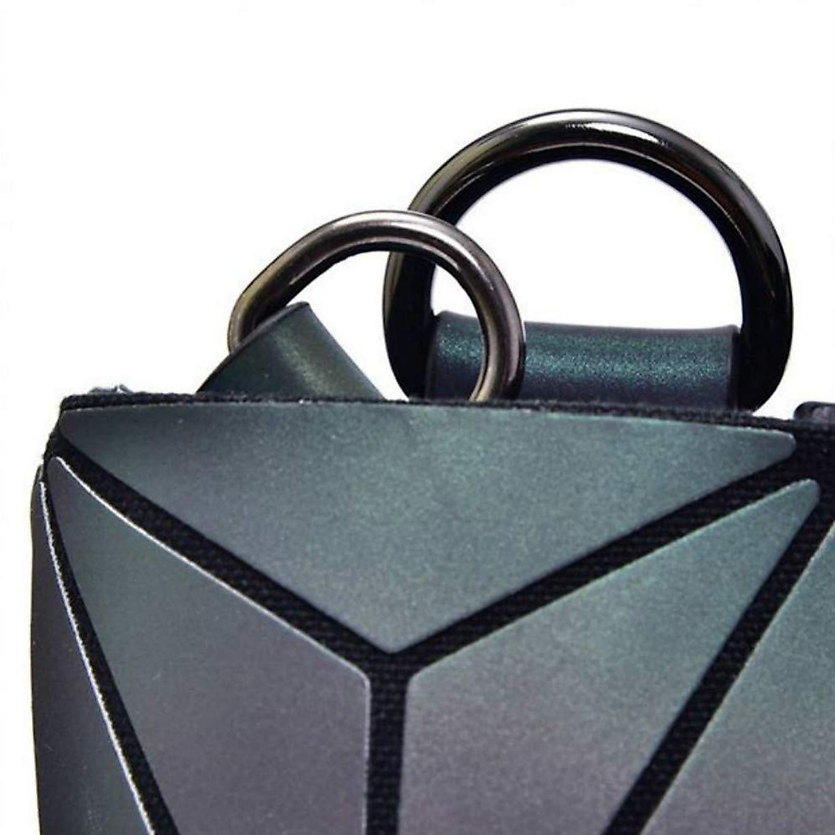 Kbinter Geometric Luminous Purses and Handbags Shard Lattice Eco-Friendly Artificial Leather Rainbow Holographic Purse (Gray)