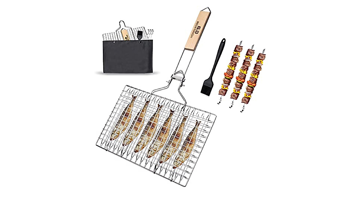 G.a HOMEFAVOR BBQ Fish Grill Basket - Portable & Versatile