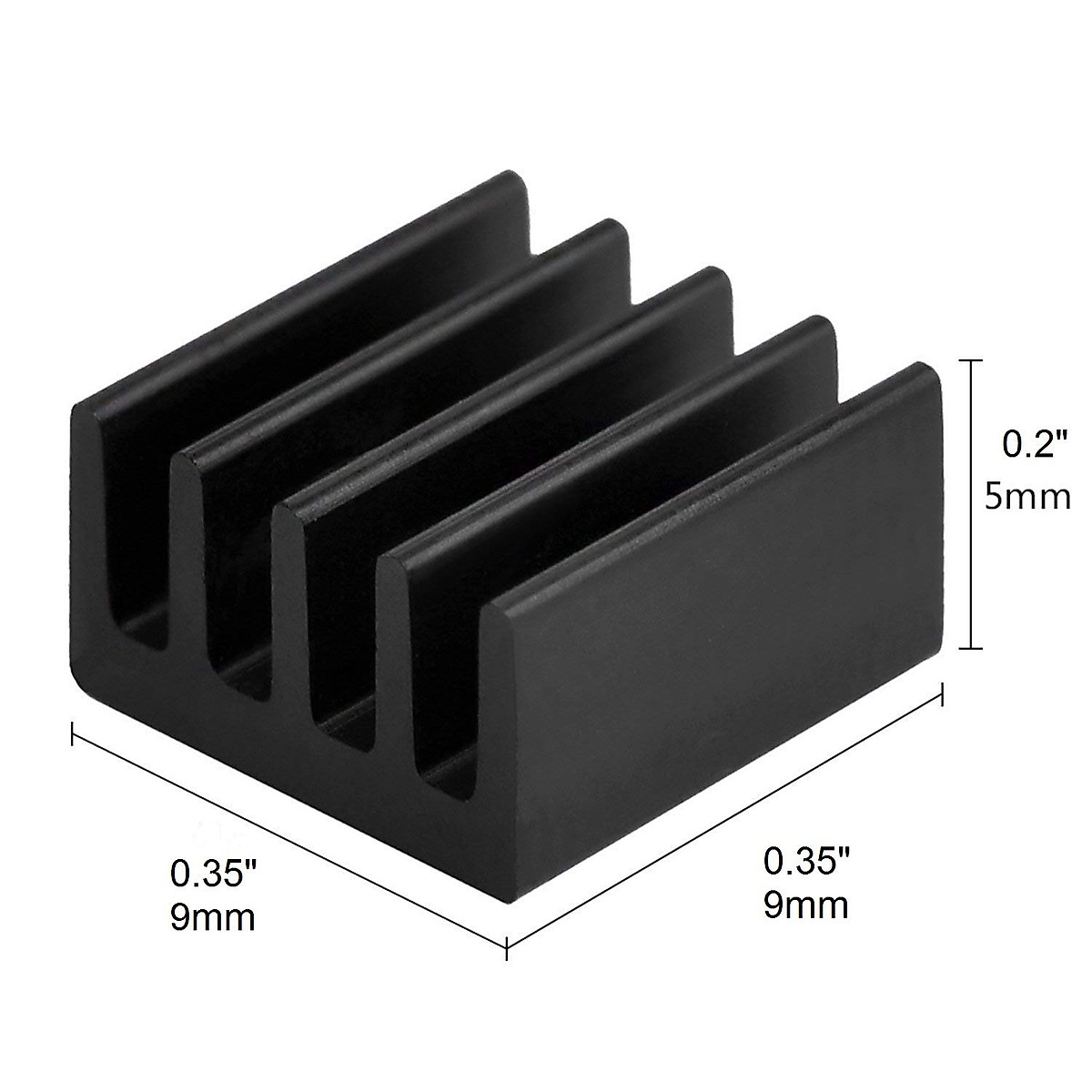 Easycargo 100pcs VRM 9mm Heatsink Kit + 10g Thermal Conductive Adhesive Silicone Glue, Small mini cooler Heat Sink for cooling VRM GPU Motherboard Stepper Driver MOSFET Voltage Regulators 9mmx9mmx5mm