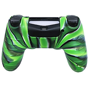 Water Transfer Printing Silicone Skin for PS4 RALAN ,PS4 Silicone Skin Controller for PS4 Slim/PS4 Pro Controller (Black Pro Thumb Grip x 8 ,Cat + Skull Cap Cover Grip x 2)