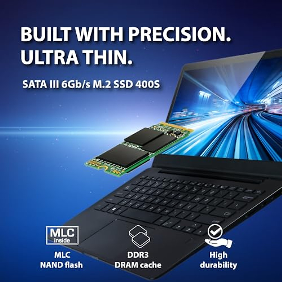 Transcend 32GB MTS400S M.2 2242 SATAIII SSD, Internal Solid State, Compatible with Laptop & PC Desktop, MLC - TS32GMTS400S