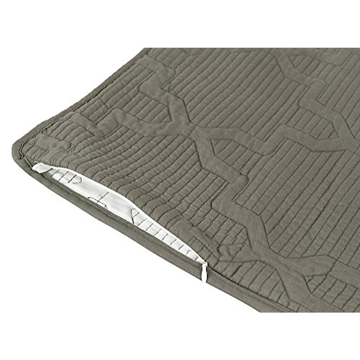 Brielle Home Casablanca, Reversible King Sham Set, Russet Red/Dark Grey