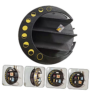 Tofficu 1pc Moon Shelf Wall Floating Shelves Moon Decorations Wood Wall Shelves Bookshelf Bathroom Wall Shelves Case Wall Storage Shelf Moon Shape Rack Bathroom Sundries Rack Ornaments