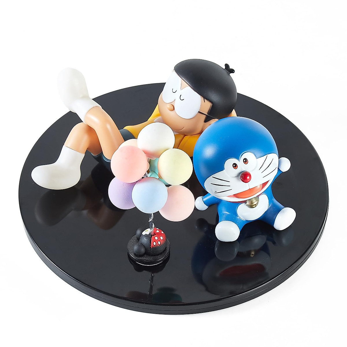 HSTECH 9” Lazy Susan Turntable Black Acrylic Ball Bearing Rotating Tray for Spice Rack Table Cake Kitchen Pantry Decorating TV Laptop Computer Monitor, 50-lb Load Capacity (360˚ Rotation)