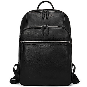 BOSTANTEN Duffle Bags for Men Genuine Leather Travel Bag and Leather Backpack 15.6 inch laptop Backpack Travel College Bag Black