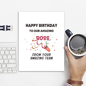 Ulbeelol Big Happy Birthday Card for Boss, Huge Birthday Card for Boss from Everyone, Unconventional Bday Card from All of Us, Team Card to Boss