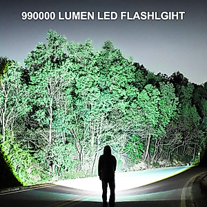 Rechargeable Flashlights 990,000 High Lumens 2 Pack, Led Super Bright Flashlight with 5 Modes & IPX7 Waterproof, 15H Running Time, High Powered Flash Light for Home Camping Home Emergencies