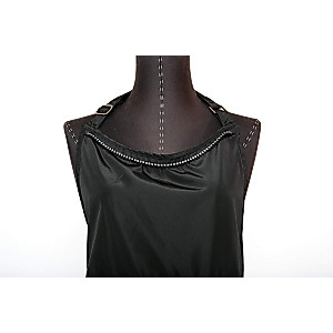 BeautyLove Love Struck Apron Bling Rhinestone Zipper Waist Zip Off Top Pockets Stain Bleach and Water Resistant Silky Polyester Salon Stylist Apron