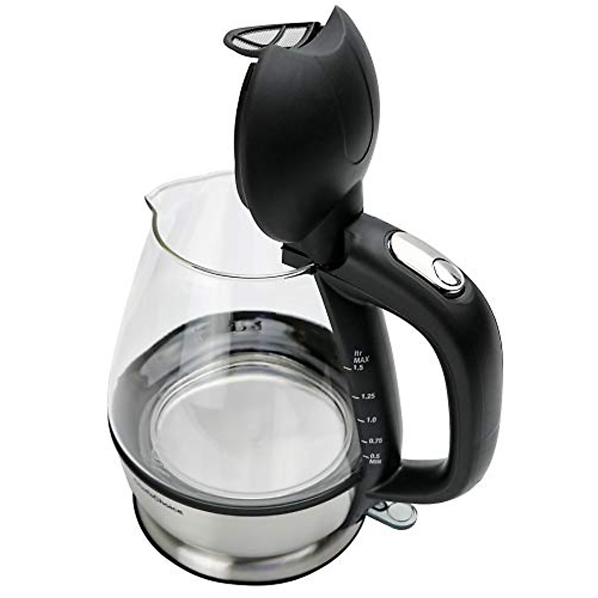 Chef'sChoice 680 Cordless Electric Glass Kettle in Brushed Stainless Steel Includes Illuminated On Off Switch Auto Off & Boil Dry Shut Off Protection, 1.5-Liter, Silver