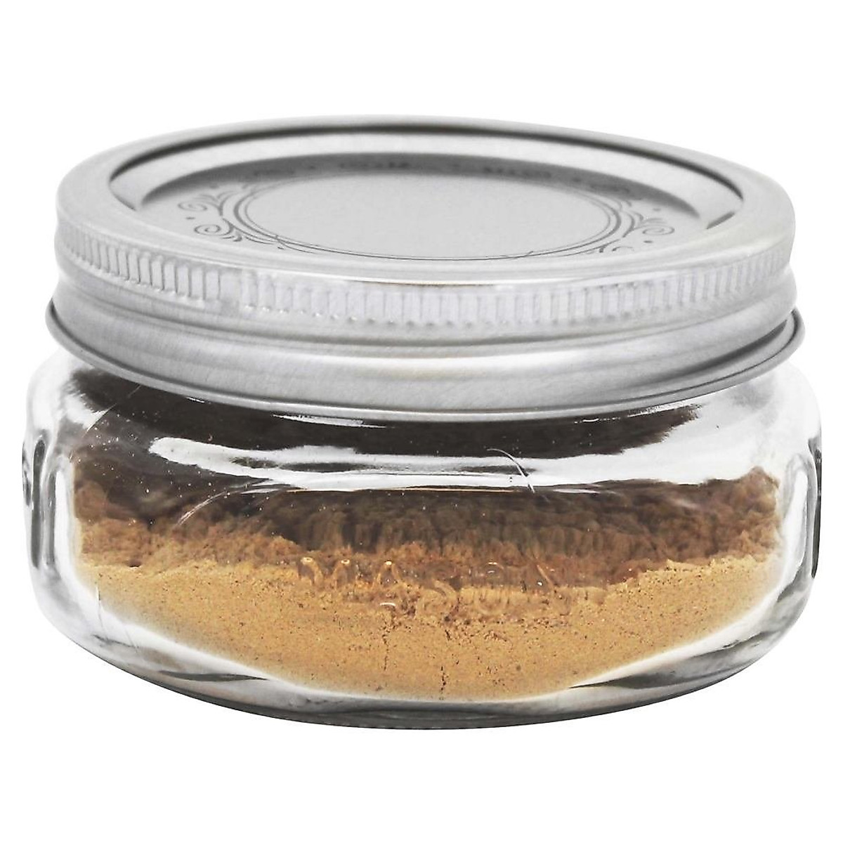 Ball FBA_61162 Collection Elite Half Pint, Wide Mouth, Set of 4, 4 Count (Pack of 1), Brushed Silver Lid, Clear Jar