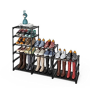 Dorub 10-Tier Shoe Rack Storage Organizer, Sturdy Metal Shoe Rack, Tall Narrow Standing Shoe Shelf,for Entryway, Hallway, Cloakroom, Garage, Dormitory,Walk-in Closets and Living Room