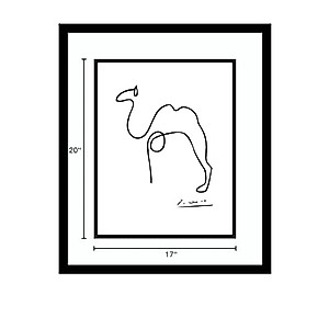 Amanti Art Framed Wall Art Print 20x17 The Camel by Pablo Picasso, Animals Wall Art, Museum Masters Classics Decor, Small Poster Painting Artwork for Living Room, Bedroom, Bathroom, Kitchen, Office
