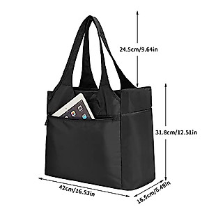 YSONG Tote Bag for Women, Tote Shoulder Handbags for women, Large Tote Bag Multi-function Pockets Travel Tote Bag with Zipper Large Capacity Work Tote Bag