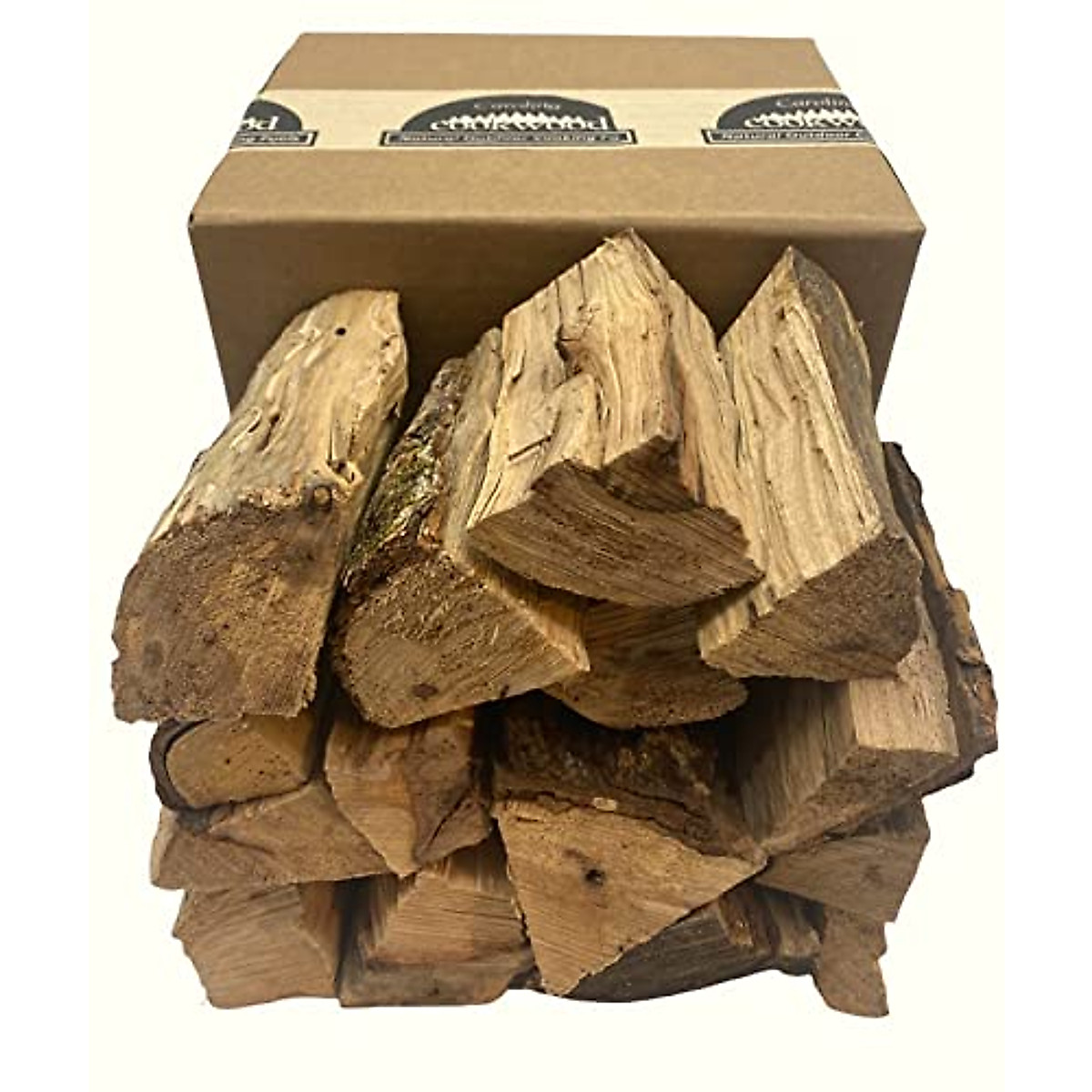 Carolina Cookwood Pecan Smoking Wood Logs for Wood Fired and Charcoal Smoker Grills - Large 6-in. Hardwood Splits, 12-17 lbs, 675 cu. in. Naturally Cured Smoker Wood