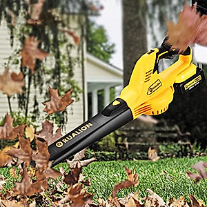 RUALION Cordless Leaf Blower: 280CFM 132MPH 20V Battery Leaf Blower with 4.0 Ah Battery & Charger Electric Leaf Blower for Lawn Care | Patio | Garage…