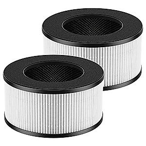BS-01 True HEPA H13 Filter Replacement Compatible with Slevoo BS-01 Air Purifier, True H13 HEPA Filter for Slevoo Air Purifier with 3-in-1 BS01 Filtration System, 2 Pack