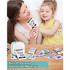 Memoking Label Makers - T02 Mini Portable Small Printer with 3 Rolls Paper, Sticker Printer Machine, Study Printer for Pictures, Photos, Journals, DIY, Compatible with Phone & Tablet, Green
