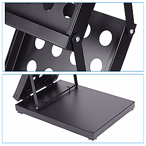 WERTIRUNG Brochure Magazine Catalog Literature Display, Literature Catalog Rack with Carrying Bag, Foldable Magazine Stand for Office Retail Store and Exhibition Trade Show, 4 Pockets (Black)