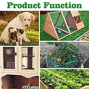 Chicken Wire Fencing Mesh 16.9IN x 50FT, Poultry Wire Netting Hexagonal Galvanized Mesh Garden Fence Barrier for Pet Rabbit Chicken Coop Cage with Mini Cutting Pliers, Wire Ties and Gloves, Silver