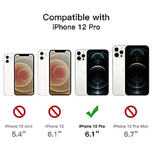 JETech 3 in 1 Case for iPhone 12 Pro 6.1-Inch, with 2-Pack Screen Protector and 2-Pack Camera Lens Protector, Non-Yellowing Shockproof Bumper Phone Cover, Full Coverage Tempered Glass Film (Clear)