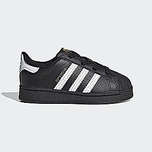 adidas Originals Kids Superstar Sneaker, Black/White, 10 US Unisex Toddler