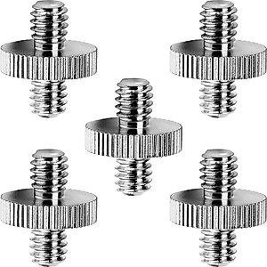 Anwenk Standard 1/4"-20 Male to 1/4"-20 Male Threaded Tripod Screw Adapter Standard Tripod Mounting Thread Camera Screw Adapter Converter, Precision Made (5 Pack)