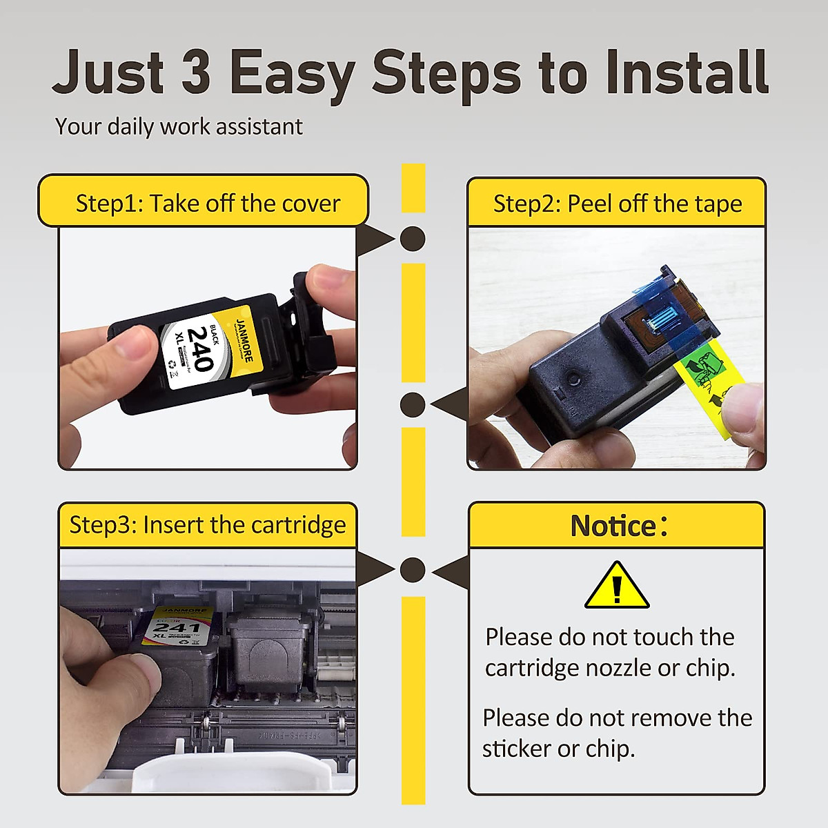 240 241 Ink Cartridge Combo Pack Compatible for Canon 240 241XL Ink Cartridge Replacement for Canon PIXMA TS5120 MG3620 MG2120 MG3120 MG4120 MG2220 MG3220 MG4220 MG3520 MX472 Printers (1Black 1Color)