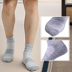 RZTT 90% Merino Wool Socks for Women, Running Ankle Socks for Men, Lightweight Breathable Low Cut No Show Athletic Socks with Arch Support,3 Pack,Medium,Light Grey