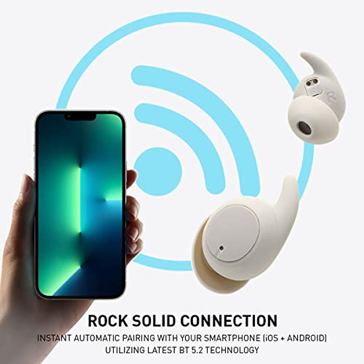 ADVANCED SOUND GROUP ADV. Sleeper TWS Silicone ANC True Wireless Earbuds for Sleeping, Low Profile Unibody Designed for Side Sleepers