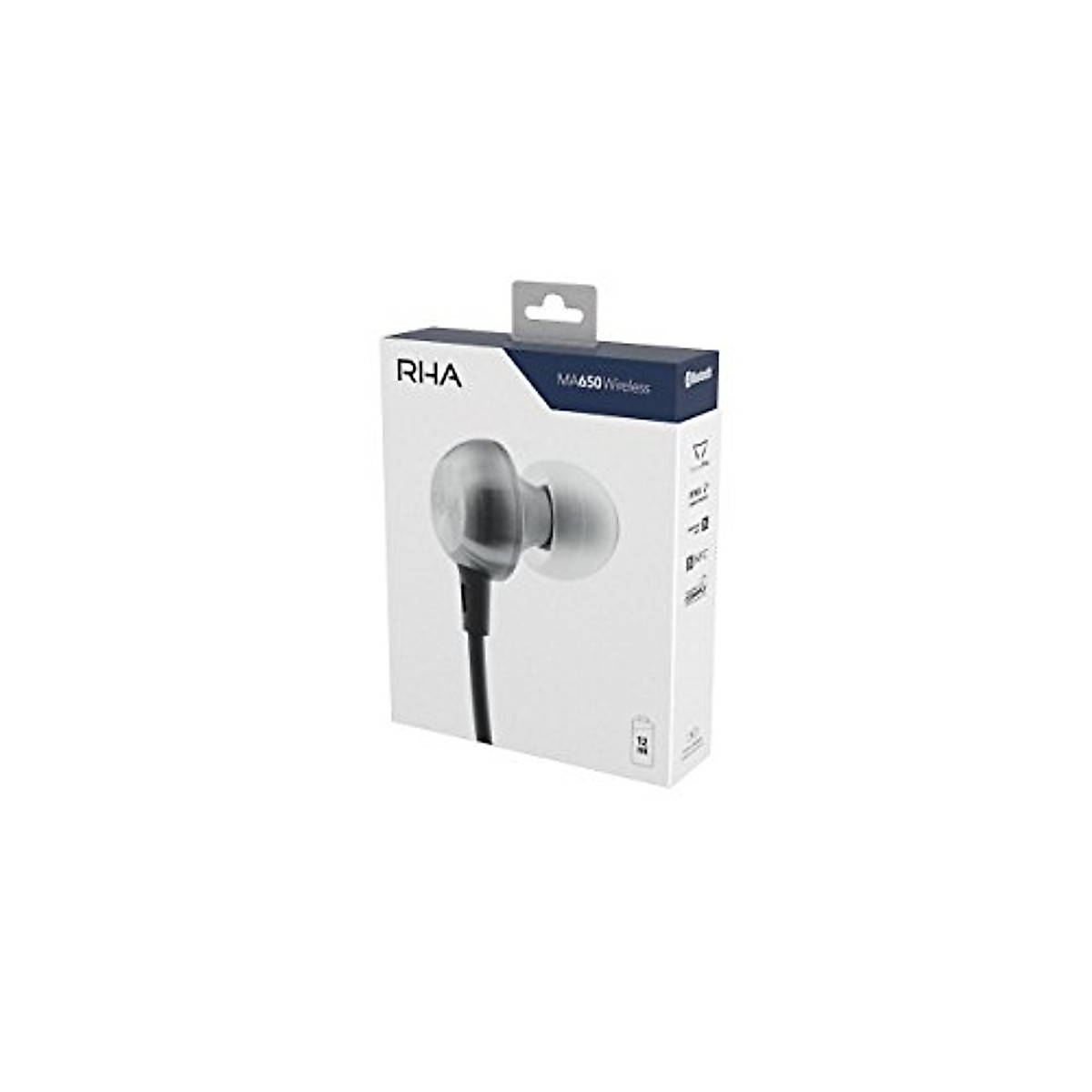 RHA MA650 Wireless Earbuds: Sweat-Proof Bluetooth in-Ear Headphones with 12hr Battery, 3 Year Warranty Included