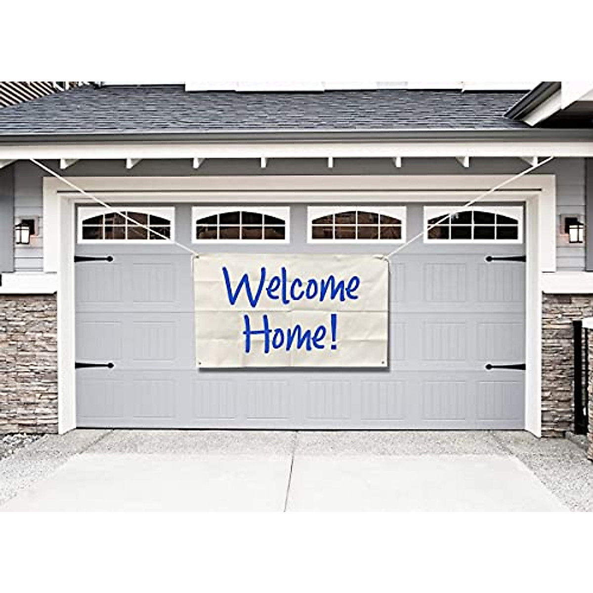 NapTags Blank Polyester Cloth Banner with 3/8 inch Nickel Grommets, 5 feet x 3 feet banner with 12 foot white hanging rope