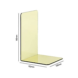 4pcs Colorful Book Ends for Shelves, Heavy Duty Book Ends and Desktop Organizer, Plastic Acrylic Bookends Pair Organizer Bookshelf Decorative Bedroom Library Office School Supplies Stationery Gift