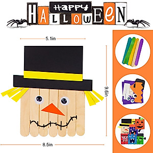 Porgaten Halloween Crafts Kits for Kids Unfinished Arts and Crafts Supplies DIY Halloween Toys Gifts Childrens Wood Craft Kits for Home School Classroom Halloween Activities