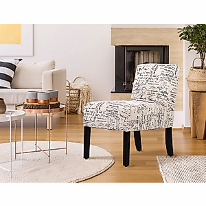 Armless Accent Chair, Living Room Chair, Small Chair for Bedroom, Accent Chairs for Living Room Office, Small Modern Armless Accent Chair, Side Chair, Bedroom Chairs with Thick Sponge Cushion white