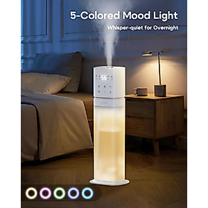 AILINKE Humidifier Large Room, 2.1Gal/8L Humidifiers for Bedroom with Extended Tube, Large Humidifiers 1000 sq.ft. Whole House Cool Mist Humidifier with Night Light, School/Office/Warehouse, White