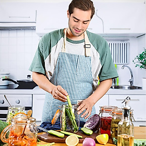 Anwoi Wide Mouth Mason Jars with Airtight Lid 6 Pack 32oz, Kitchen Canning Jar Storage Large Clear Canister Jars with Hinged Lid with Measurement Marks Glass Mason Jars For Canning,Coffee,Sugar,Beans