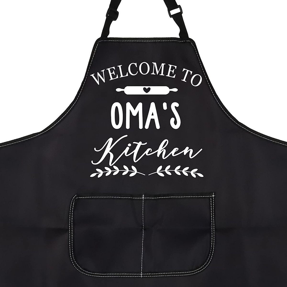 Welcome to Oma’s Kitchen Oma Grandma Gift Grandma Apron With Pocket Grandma Baking Cooking Apron (OMA'S kitchen)