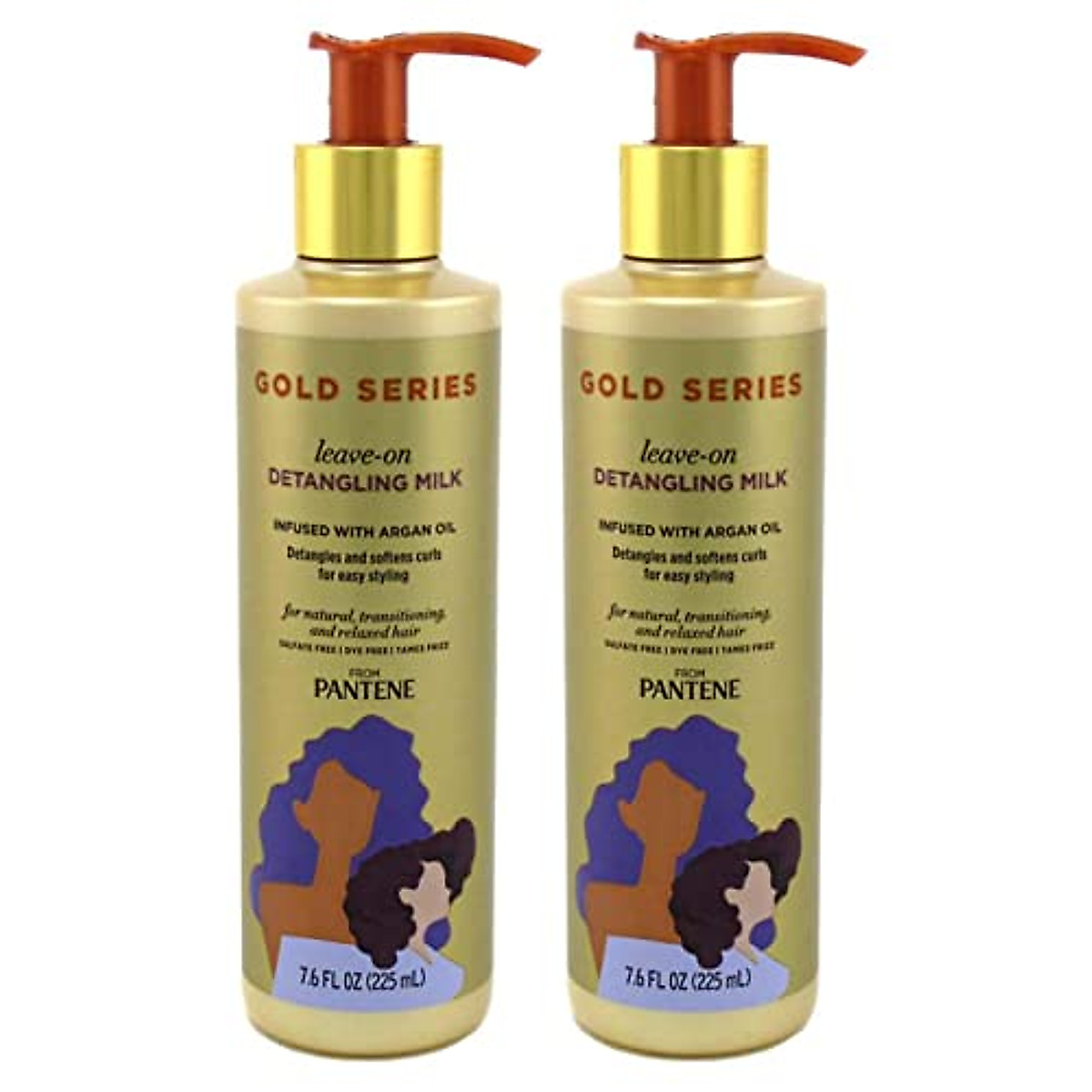 Pantene Gold Series Leave-In Detangling Milk 7.6 Ounce (225ml) (2 Pack)