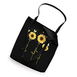 Christian Shirts for Women Sunflower TShirt Faith Hope Love Tote Bag