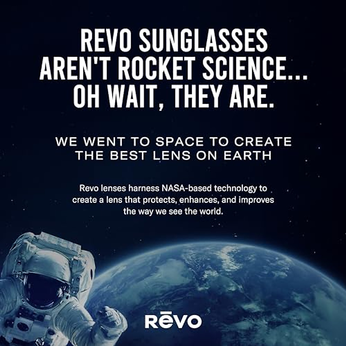 Revo Sunglasses Descend N: Polarized Lens Filters UV, Rimless Rectangle Frame, Crystal Frame with Blue Water Lens