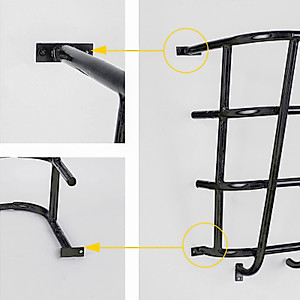 ICITYWALL Hay Feeder Goat, 24.4 x 20.8 x 12.6 Multiple Sided Goat Hay Rack, Heavy Duty Galvanized Metal Wall Hay Rack for Sheep Horses, etc(Black)