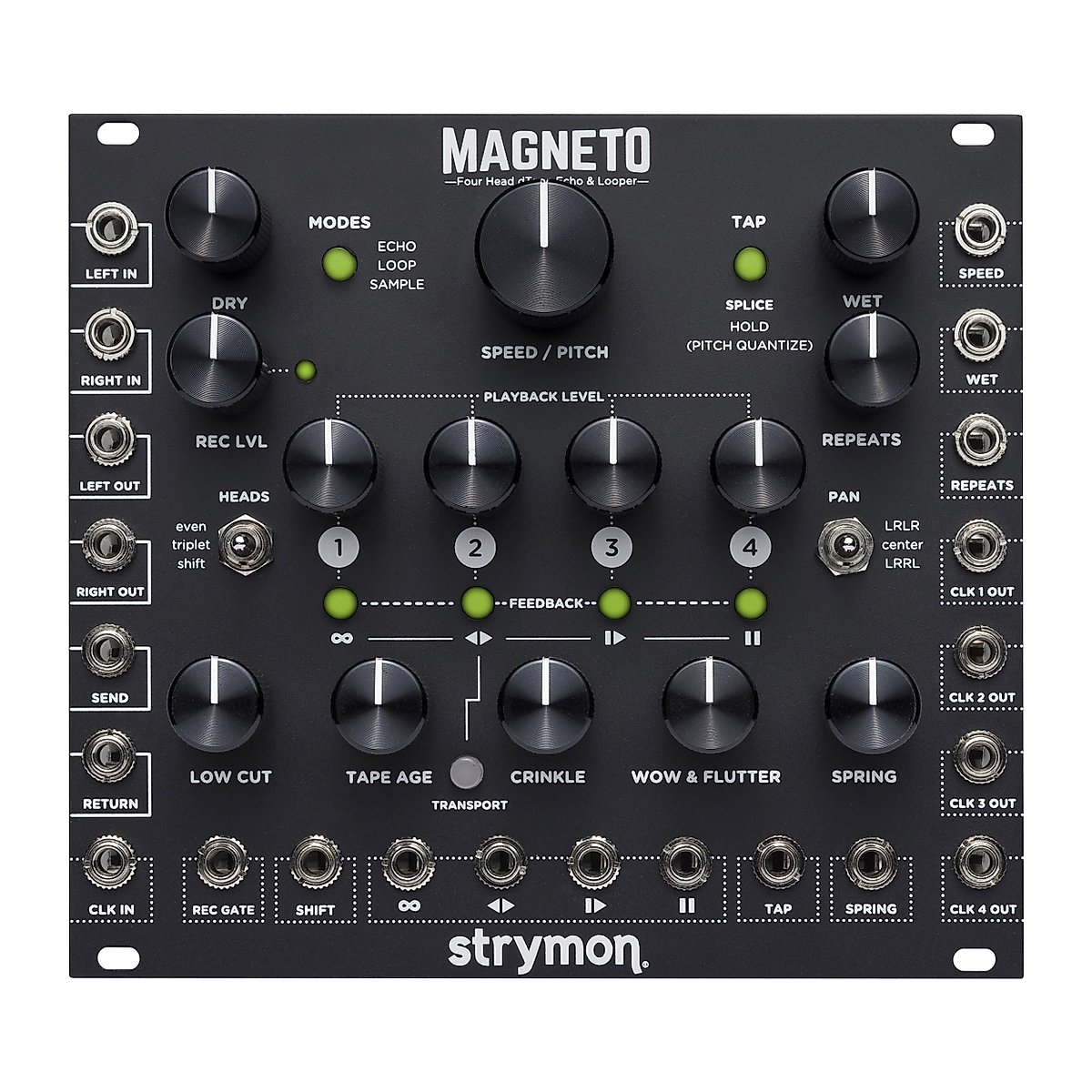 Strymon Magneto Four Head Tape Delay And Looper Eurorack Module with Spring Reverb for Eurorack Synth Setups