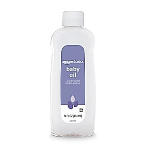 Amazon Basics Baby Oil, Lavender Scented, 14 Fluid Ounce, 4-Pack (Previously Solimo)