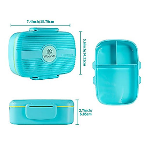 Wagindd Bento Lunch Box For Kids, Leak-Proof 3-Compartment Snack Containers, Ideal Portion Sizes For Ages 3 To 7
